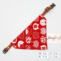 China Triangle Christmas Pet Collar Leash Saliva Towel PU Material for sale