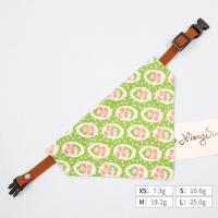 China Triangle Christmas Pet Collar Leash Saliva Towel PU Material for sale