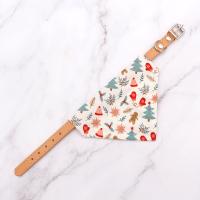 China Towable Pet Collar Leash Cartoon Teddy Akita Dog Cat Christmas Triangle Scarf Collar for sale