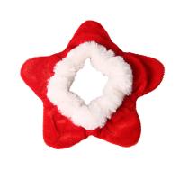 China Holiday Ornaments Fold Ear Cat Collar , Red Green Hexagon Christmas Dog Collar for sale