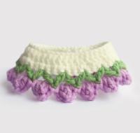 China Tulip Bib Cat Dog Pet Collar Leash Handmade Woolen Knitted for sale