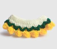 China Tulip Bib Cat Dog Pet Collar Leash Handmade Woolen Knitted for sale