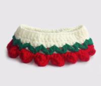 China Tulip Bib Cat Dog Pet Collar Leash Handmade Woolen Knitted for sale