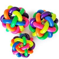 China Interwoven Dog Balls For Aggressive Chewers Colorful Rubber Material for sale