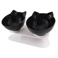 China Protect Neck Cat Bowl Non Slip Transparent Double Bowl Protect Cervical Spine for sale
