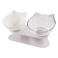 China Protect Neck Cat Bowl Non Slip Transparent Double Bowl Protect Cervical Spine for sale