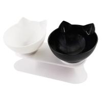 China Protect Neck Cat Bowl Non Slip Transparent Double Bowl Protect Cervical Spine for sale