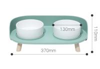 China pet dining table ceramic double bowl cat bowl to protect the cervical spine anti-overturning food bowl for sale