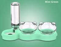 China Christmas Double Automatic Pet Drinking Food Bowl , Cat Water Anti Overturning Bowl for sale