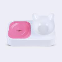 China Pet double bowl floating food dog overturning prevention cat rice bowl for sale