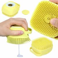 China Customized Soft Silicone Massage Brush , Pet Foaming Shower Brush for sale