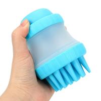 China Christmas Gift Scented Pet Silicone Bath Massage Brush Shampoo Bath Liquid Storage Dog Cleaning Brush for sale