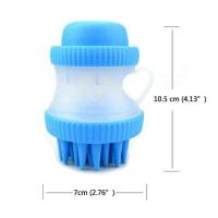 China Christmas Gift Scented Pet Silicone Bath Massage Brush Shampoo Bath Liquid Storage Dog Cleaning Brush for sale
