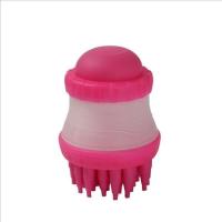 China Christmas Gift Scented Pet Silicone Bath Massage Brush Shampoo Bath Liquid Storage Dog Cleaning Brush for sale