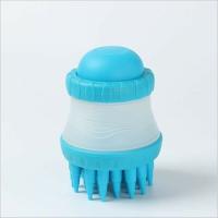 China Christmas Gift Scented Pet Silicone Bath Massage Brush Shampoo Bath Liquid Storage Dog Cleaning Brush for sale