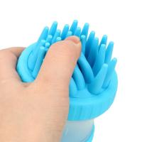 China Christmas Gift Scented Pet Silicone Bath Massage Brush Shampoo Bath Liquid Storage Dog Cleaning Brush for sale