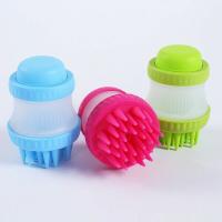 China Christmas Gift Scented Pet Silicone Bath Massage Brush Shampoo Bath Liquid Storage Dog Cleaning Brush for sale