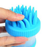 China Christmas Gift Scented Pet Silicone Bath Massage Brush Shampoo Bath Liquid Storage Dog Cleaning Brush for sale