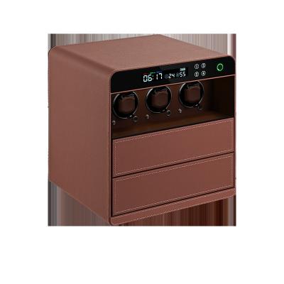 China Fingerprint Watch Winder Deposit Safe with 100 Fingerprint Capacity and 3-Head Winder for sale