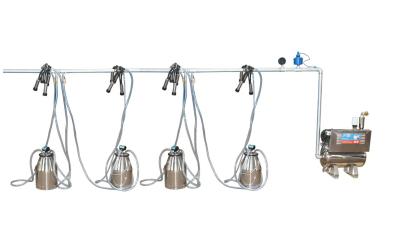 China Farm Equipment Cow Milker Machine with 4 Buckets and Horizontal Vacuum Buffer Tank for sale
