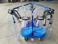 China HL-JN07A Double Bucket Mobile Milking Machine with 1.1Kw Dry Type Pump for sale