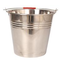 China Customizable Height 204mm Base Dia 190mm Stainless Steel Calf Hutch Feeding Bucket With Scale for sale