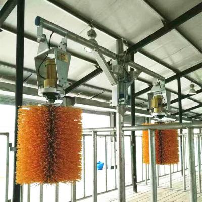 China 100W Automatic Cow Body Brush with Yellow Hanging Type Nylon Cattle Brush for sale