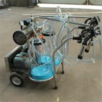 China Mobile Vacuum Pump Type Cow Milking Machine with 220-380V Electric Power 1100W and 20-24 Cows/Hour Productivity for sale