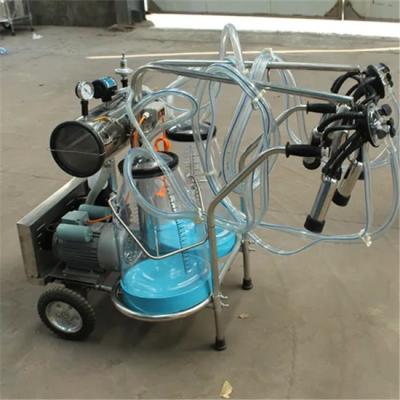 China Mobile Vacuum Pump Type Cow Milking Machine with 220-380V Electric Power 1100W and 20-24 Cows/Hour Productivity for sale