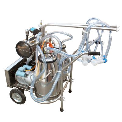 China Portable Vacuum Pump Milking Machine with 25 Liter Stainless Steel Bucket and 0.75kw Power for Efficient Dairy Farming for sale