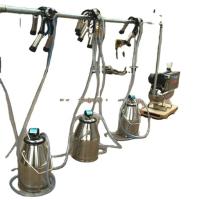 China 25L Stainless Steel Bucket Cow Milking Machine with 220V/50-60Hz Customizable Voltage and 5-6 Cows/Min Productivity for sale