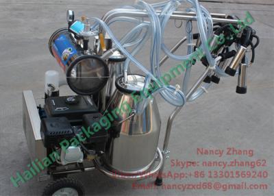 China Dairy Milking Petrol Cow Mobile Milking Machine with Two Milk Buckets for sale