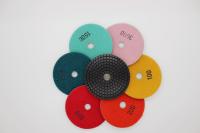 China Black 4 Inch 3mm Diamond Wet Pollishing Pad  For Polishing Marble Granite Concrete Floor for sale