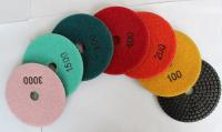 China Black 4 Inch 3mm Diamond Wet Pollishing Pad  For Polishing Marble Granite Concrete Floor for sale