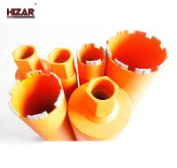 China 150mm 1/4 UNC Connextion 10mm Segment Diamond Core Drill Bits yellow for sale