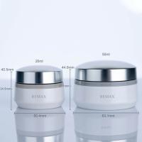 China 50ml Grey White Plastic Face Cream Jar With Silver Cap Unisex Frosted Plastic Jar for sale