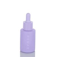 China 30ml Blue/Purple Cylindrical Smooth Glass Bottle With Blue/Purple Drop For Empty Dropper Bottle for sale
