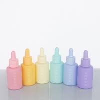 China 30ml Blue/Purple Cylindrical Smooth Glass Bottle With Blue/Purple Drop For Empty Dropper Bottle for sale