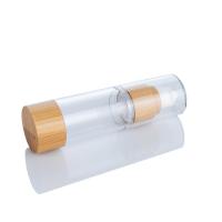 China Plastic 30ml 100ml Lotion Airless Pump Bottles 30ml 50ml With Bamboo Decorations for sale