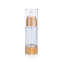 China Plastic 30ml 100ml Lotion Airless Pump Bottles 30ml 50ml With Bamboo Decorations for sale