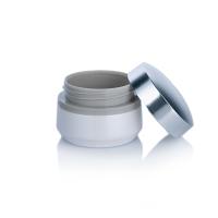 China 50ml Grey White Plastic Face Cream Jar With Silver Cap Unisex Frosted Plastic Jar for sale