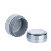 China 50ml Grey White Plastic Face Cream Jar With Silver Cap Unisex Frosted Plastic Jar for sale