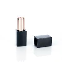 China 3.5G Empty Lip Gloss Tubes Black ABS Vintage Metal Lipstick Tube for sale