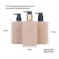 China 300ml Plastic Brown/White Rectangle Smooth With Black Pump For Shampoo Lotion Bottle for sale