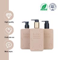China 300ml Plastic Brown/White Rectangle Smooth With Black Pump For Shampoo Lotion Bottle for sale