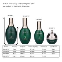 China 50ml 100ml 120ml Oval Green Glass Cosmetic Bottles Skincare Packaging Set For Skin Care for sale