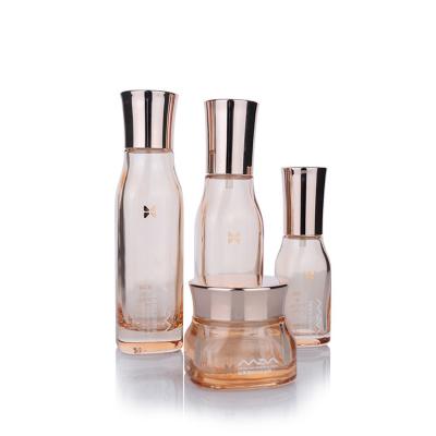 China 100ml 120ml Pink Transparent Lotion Bottle Skincare In Glass Packaging for sale