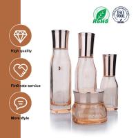 China 100ml 120ml Pink Transparent Lotion Bottle Skincare In Glass Packaging for sale
