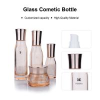 China 100ml 120ml Pink Transparent Lotion Bottle Skincare In Glass Packaging for sale