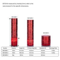 China 100/120ml/60g Glass Red Cylindrical Smooth With White Spray For Cosmetic Packaging Bottle for sale